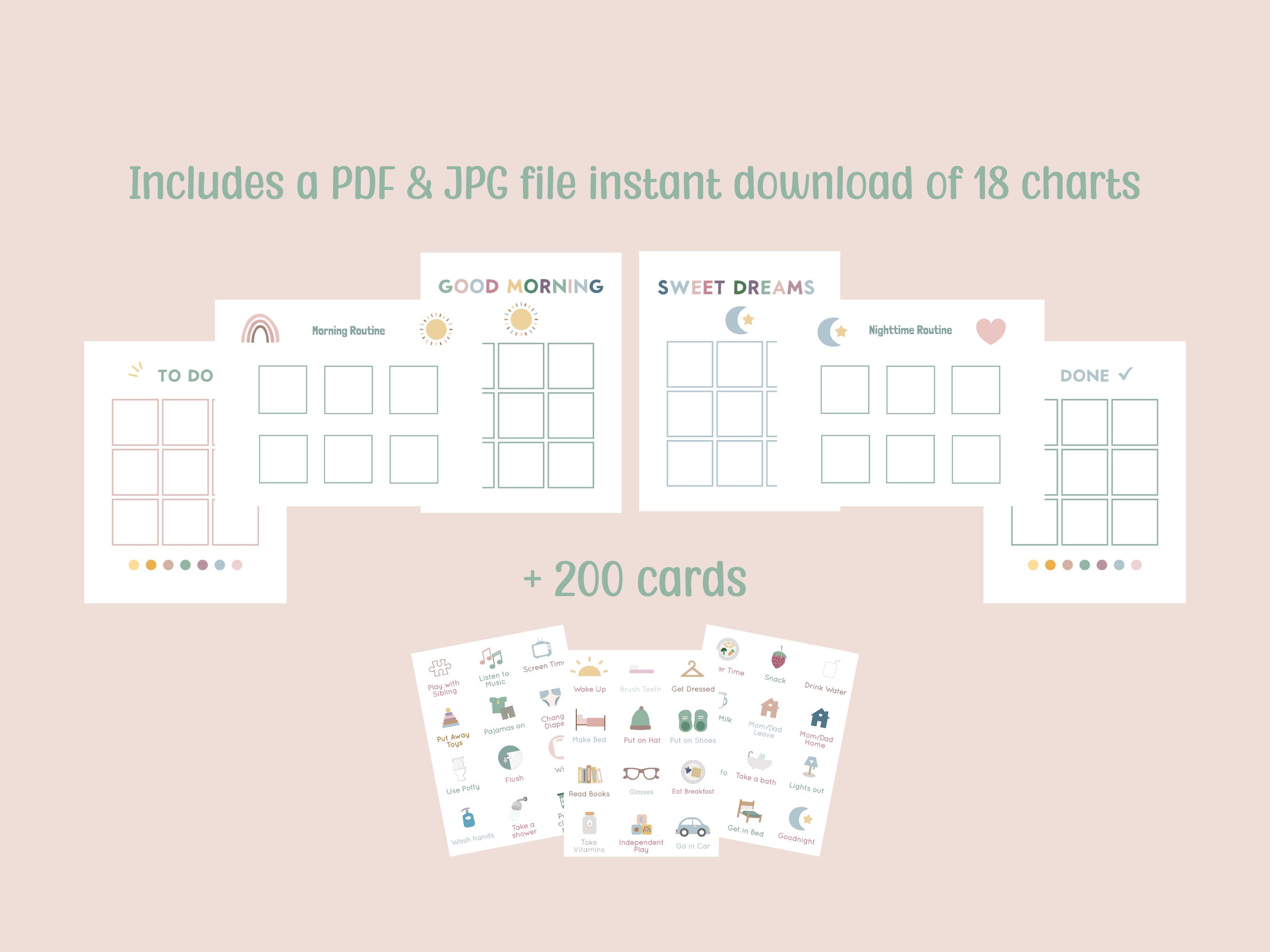 Kids Routine Charts and Visual Schedule Cards Printable - Etsy