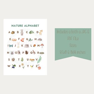 Nature Alphabet Poster & Printable Flashcards | Montessori Materials - Etsy