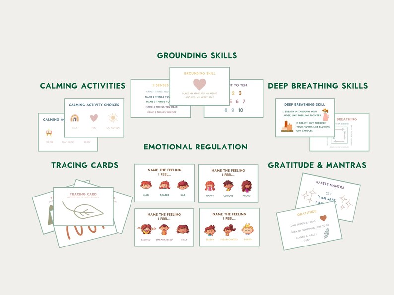 Kids Calming Cards | Coping Skills, Deep Breathing (digital Download ...