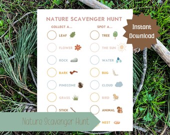 Nature Scavenger Hunt Forest Theme Printable Outdoor Activity for ...
