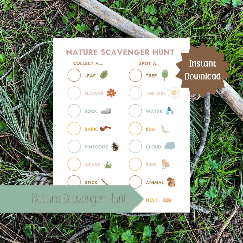 Nature Scavenger Hunt | Printable Activity for Kids Nature Hunt - Etsy