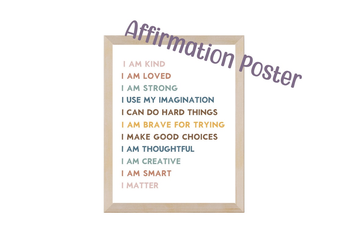 Calming Posters Pack With 6 Educational Posters: Positive - Etsy