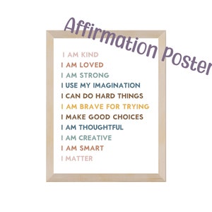 Calming Posters Pack With 6 Educational Posters: Positive Affirmations ...
