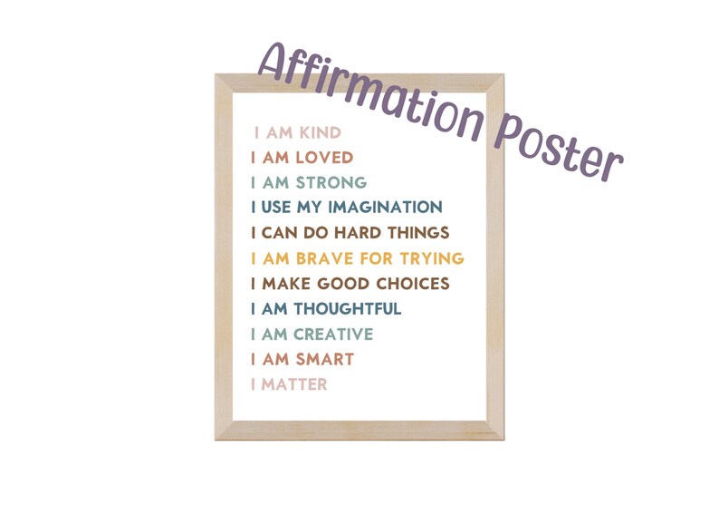 Calming Posters Pack With 6 Educational Posters: Positive - Etsy