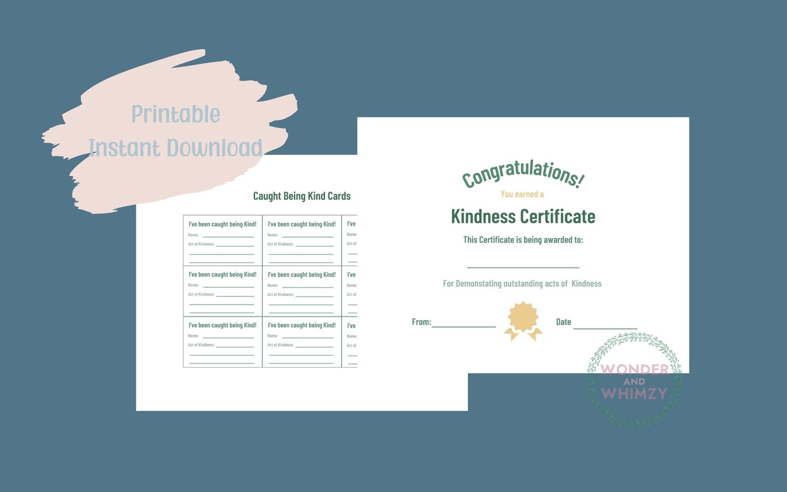Kindness Certificate and Kind Cards for Kids | Printable Award ...