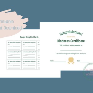Kindness Certificate & Cards for Kids | Printable Award (digital ...
