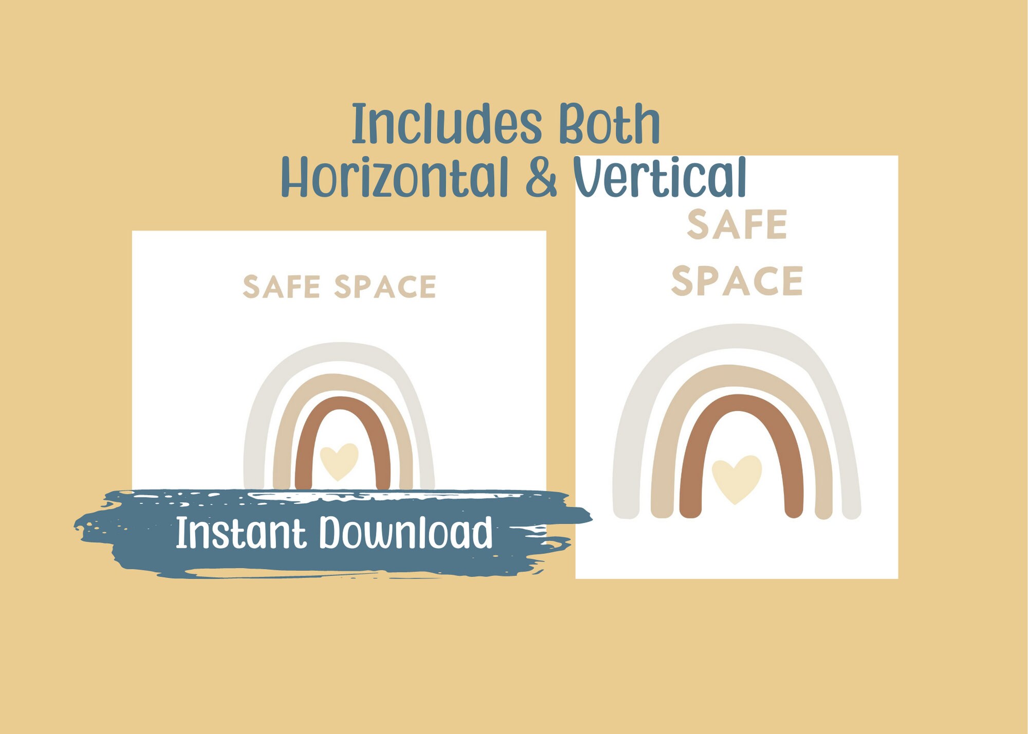 Safe Space Poster Printable Rainbow Wall Art - Etsy