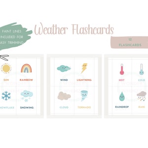 Weather Flashcards | Printable Flash Cards | Educational Prints for ...