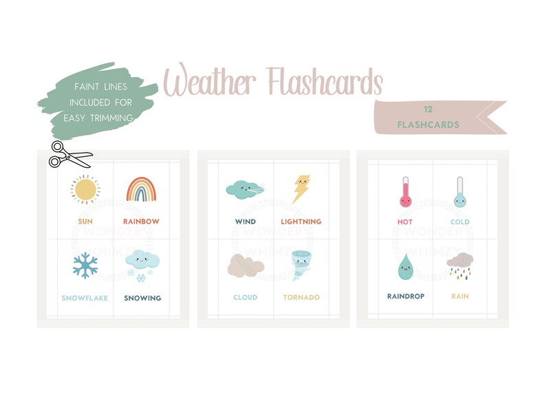 Weather Flashcards | Printable Flash Cards | Educational Prints for ...