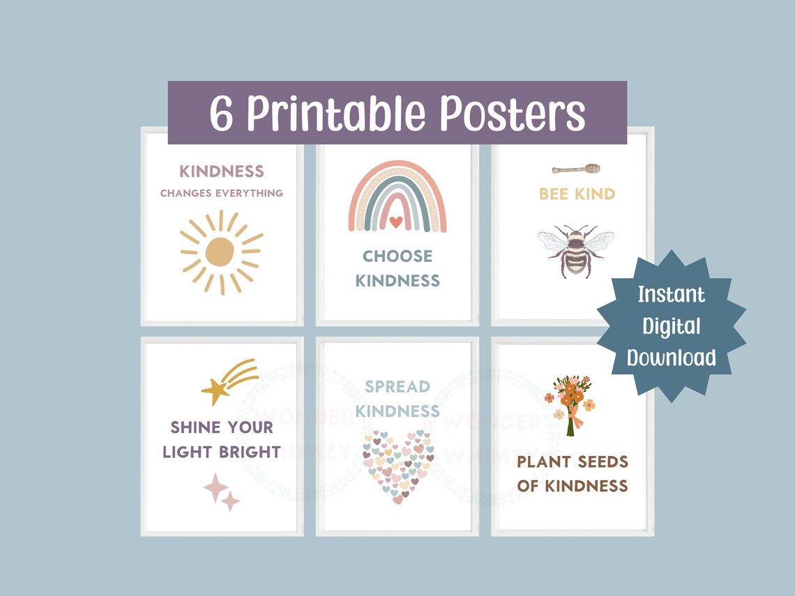Kindness Poster Bundle Printable Kindness Quote Prints - Etsy