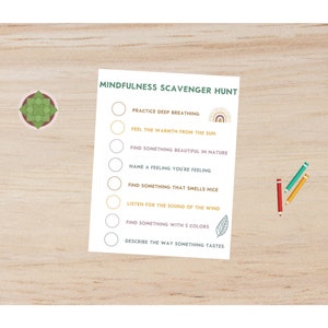 Mindfulness Scavenger Hunt | Instant Download Anxiety Relief Game ...