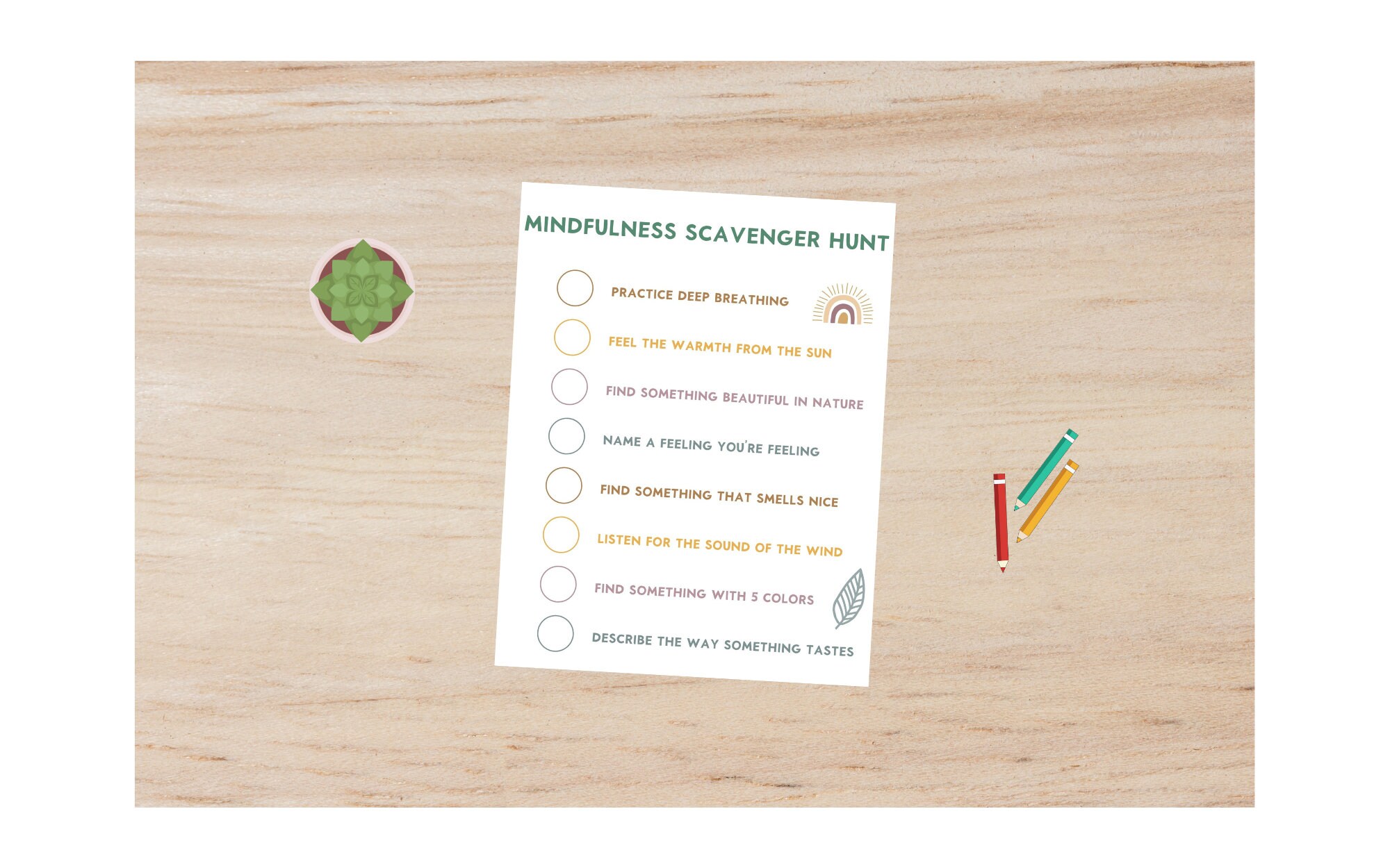 Mindfulness Scavenger Hunt | Instant Download Anxiety Relief Game ...
