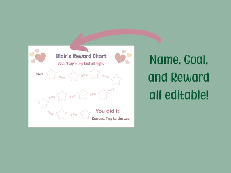 Kids Reward Chart Editable Behavior Chart Printable - Etsy