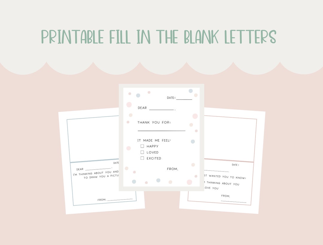 Printable Cards | Fill in the Blank Kids Thank You Card | Thinking of ...