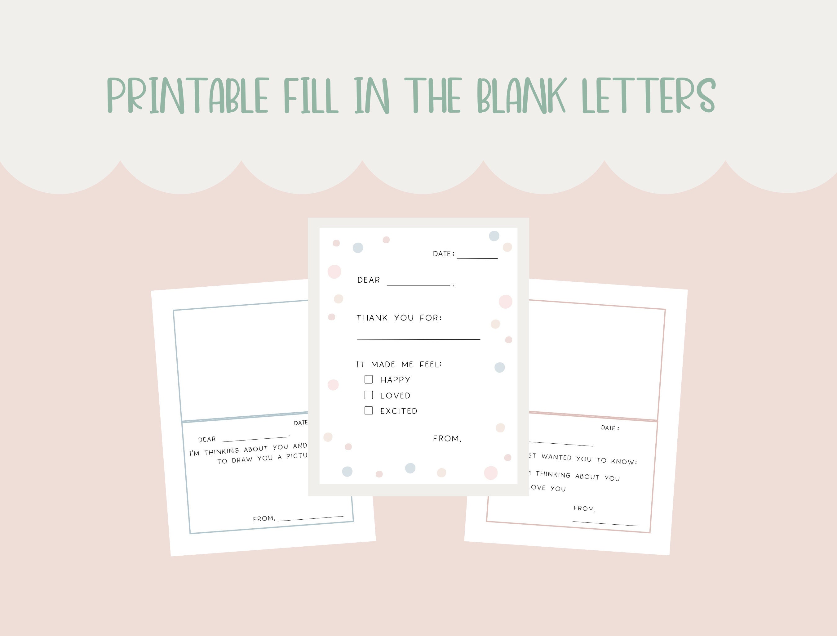 Printable Cards | Fill in the Blank Kids Thank You Card | Thinking of ...