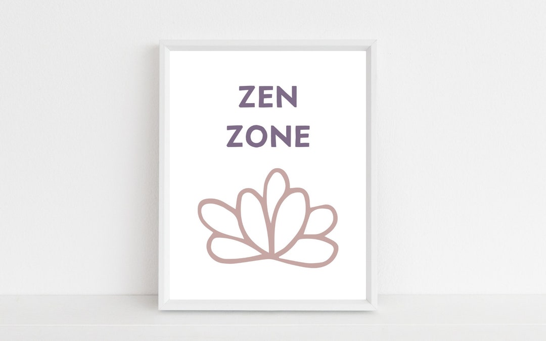 Zen Zone Poster | Digital Download | Lotus Flower Art | Calm Corner ...