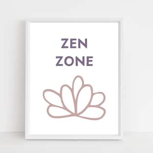 Zen Zone Poster | Digital Download | Lotus Flower Art | Calm Corner ...