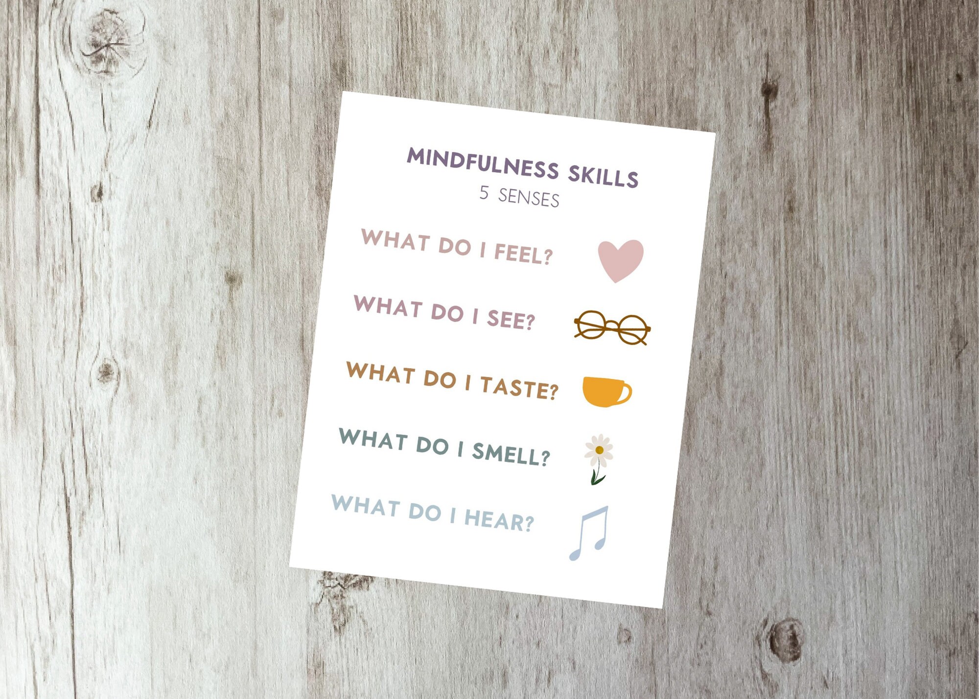Mindfulness Skills Poster | Printable 5 Senses Chart | Coping Skills ...