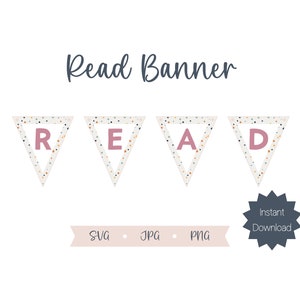 Book Nook READ Banner | Printable Book Banner SVG Files - Etsy
