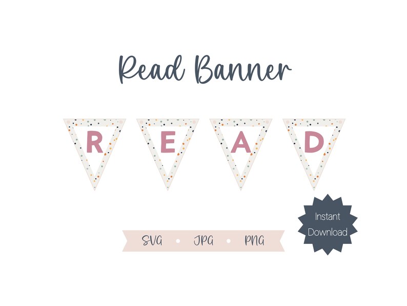 Book Nook READ Banner | Printable Book Banner SVG Files - Etsy