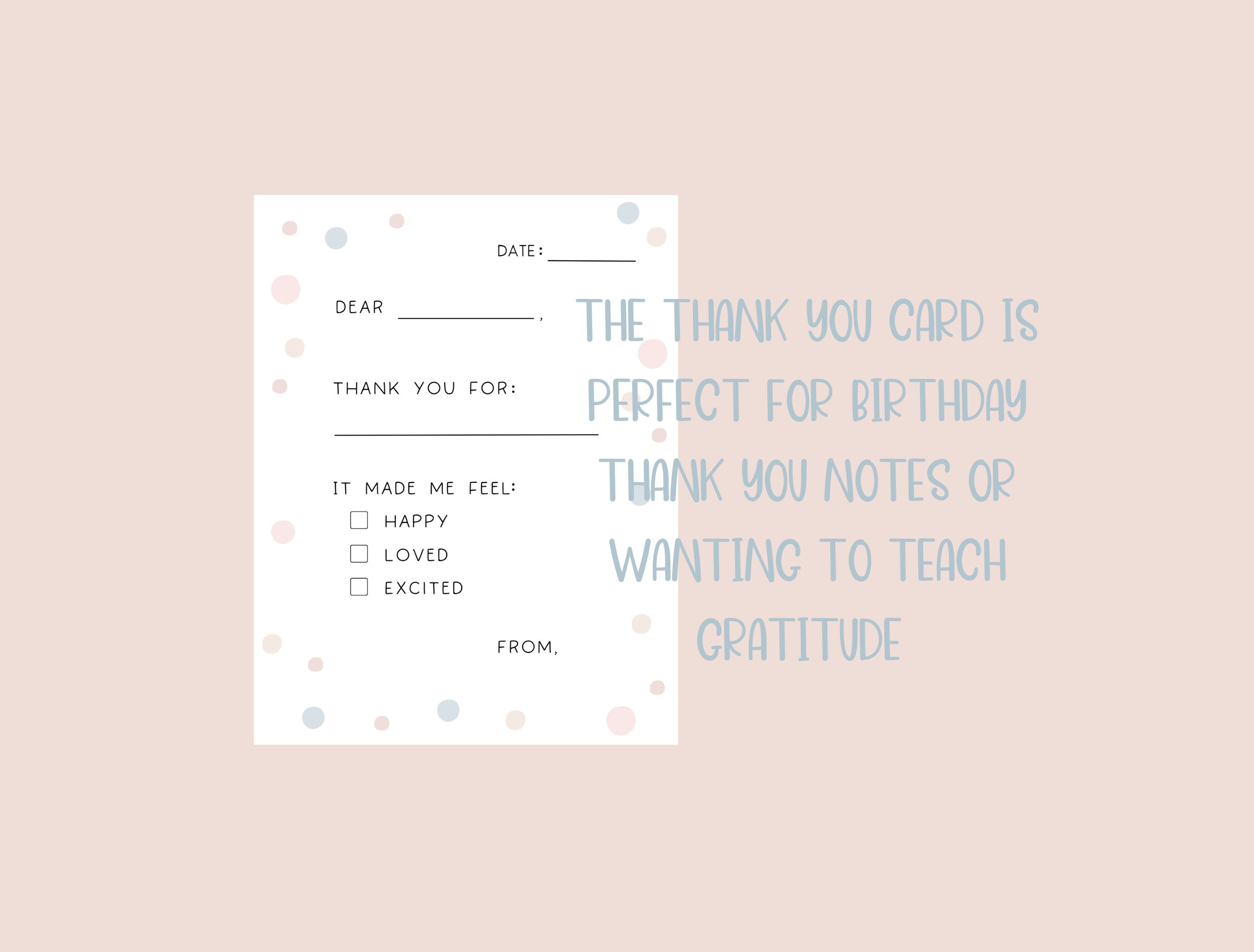 Printable Cards Fill in the Blank Kids Thank You Card Thinking of You ...