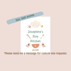 Play Kitchen Sign | Printable Custom Name Sign | Playroom Decor ...