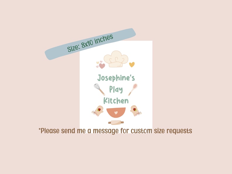 Play Kitchen Sign | Printable Custom Name Sign | Playroom Decor ...