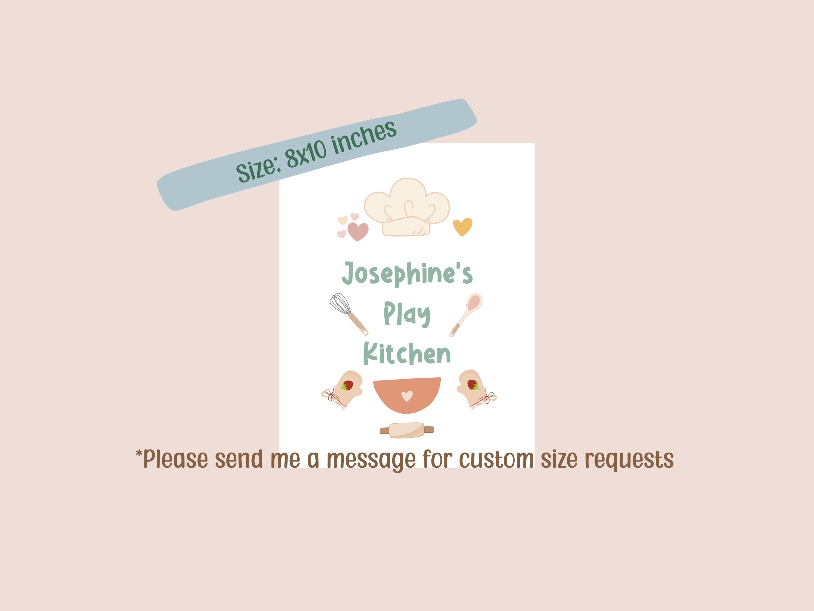 Play Kitchen Sign | Printable Custom Name Sign | Playroom Decor ...