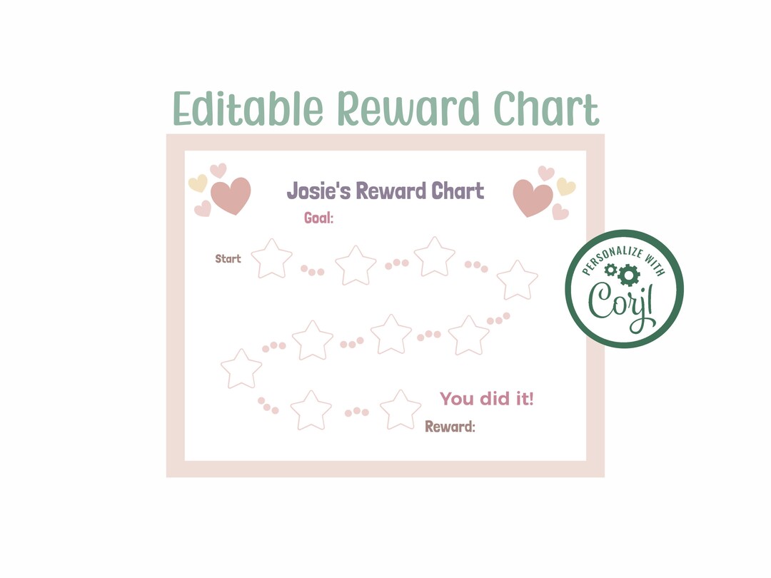 Kids Reward Chart | Editable Behavior Chart | Printable Toddler ...