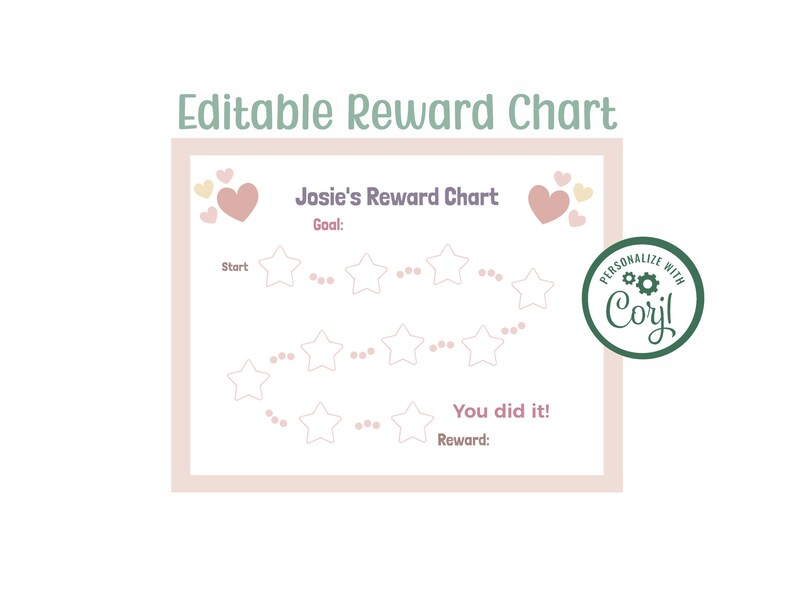 Kids Reward Chart Editable Behavior Chart Printable - Etsy