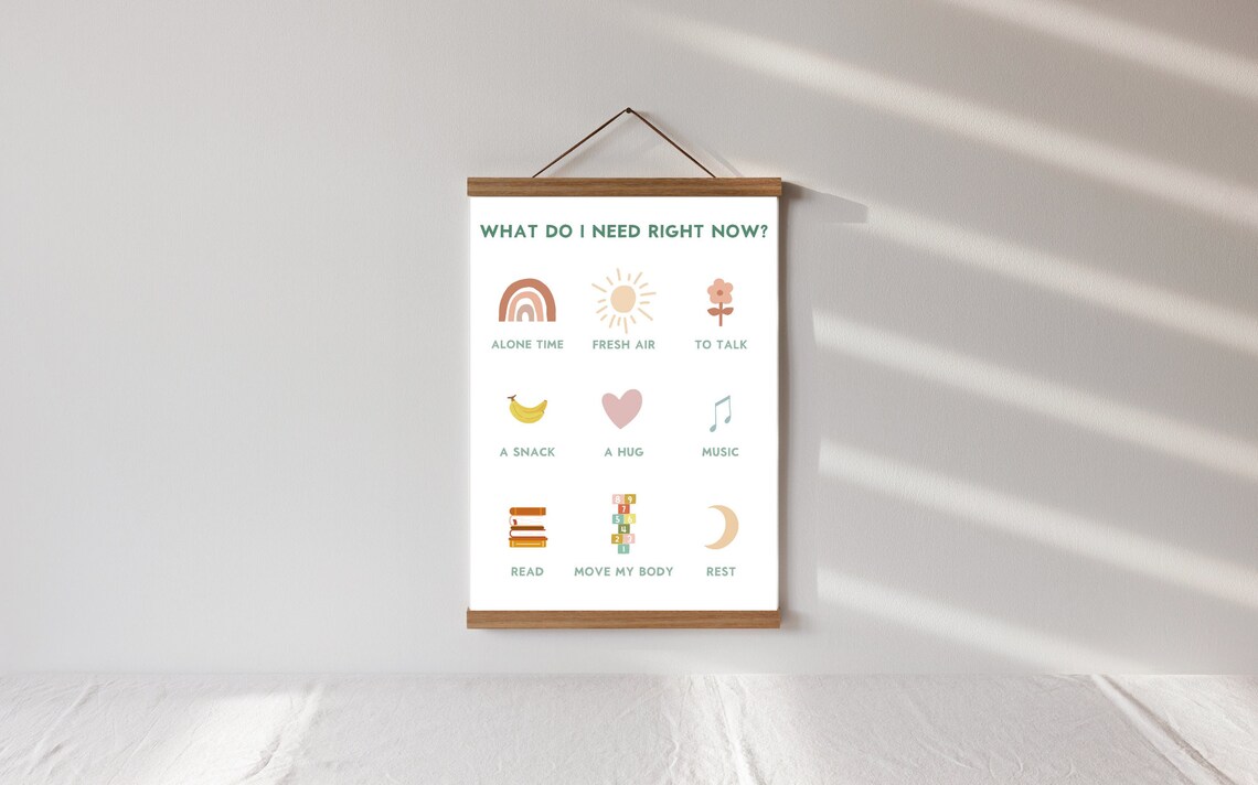 Emotional Needs Awareness Poster | Printable Calming Activities Chart ...