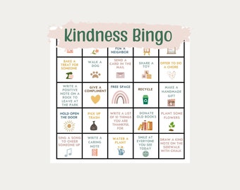 Printable Kindness Bingo, Instant Download - Etsy