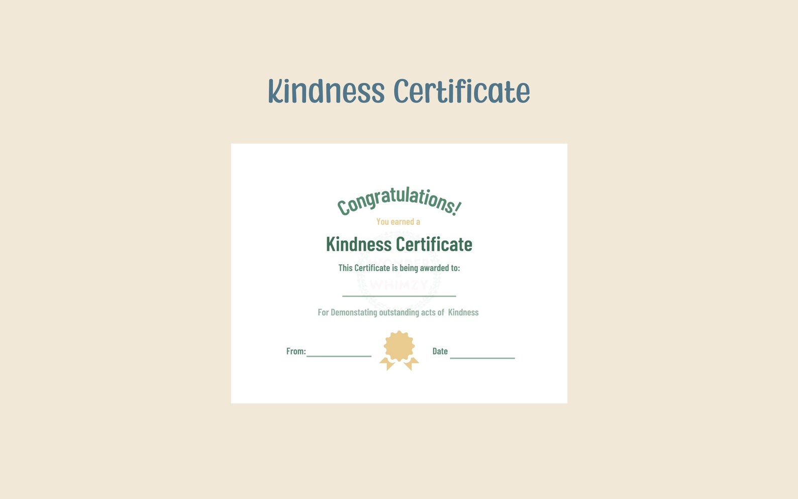Kindness Certificate and Kind Cards for Kids Printable Award - Etsy