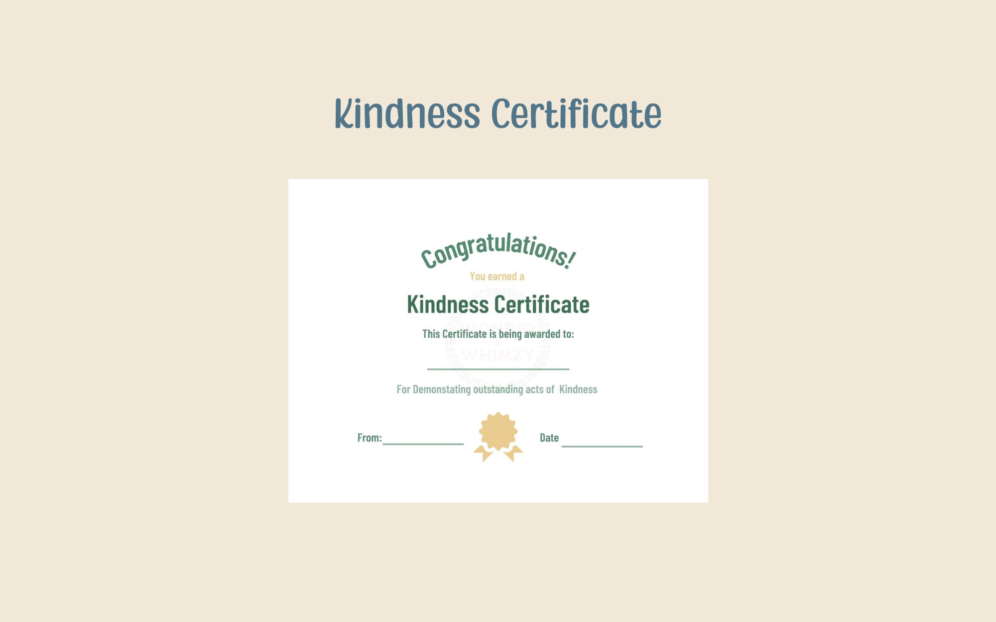 Kindness Certificate and Kind Cards for Kids | Printable Award ...