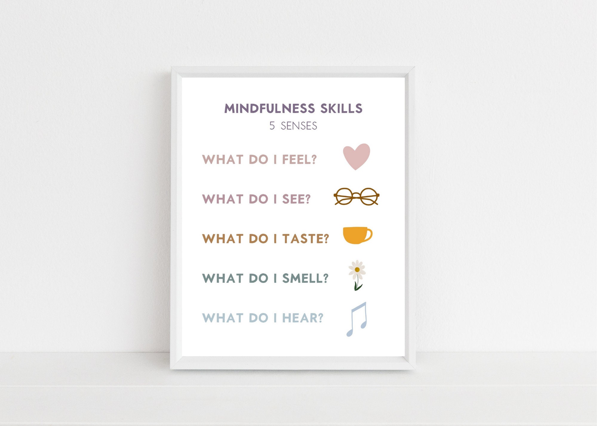 Mindfulness Skills Poster | Printable 5 Senses Chart | Coping Skills ...