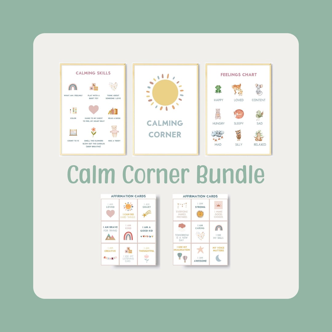 Calm Corner Bundle | Feelings Chart | Calming Corner Poster | Calming ...