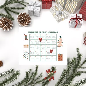 Kindness Advent Calendar | Printable Holiday Calendar | Christmas ...