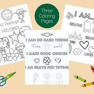 Positive Affirmation Printable Coloring Pages | Digital Calming ...