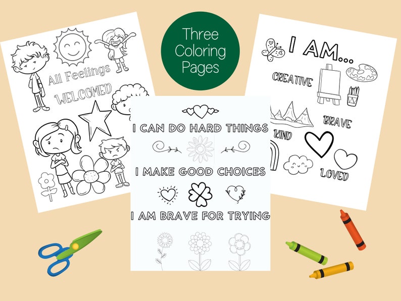 Positive Affirmation Printable Coloring Pages | Digital Calming ...