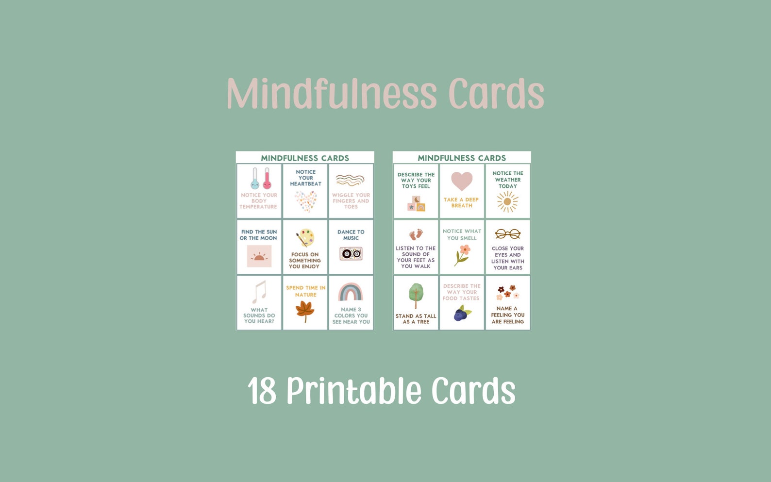 Mindfulness Cards for Children | Printable Toddler Cards | Preschooler ...