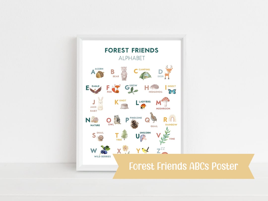 Forest Friends Abcs | Digital Download Alphabet Chart | Printable ...