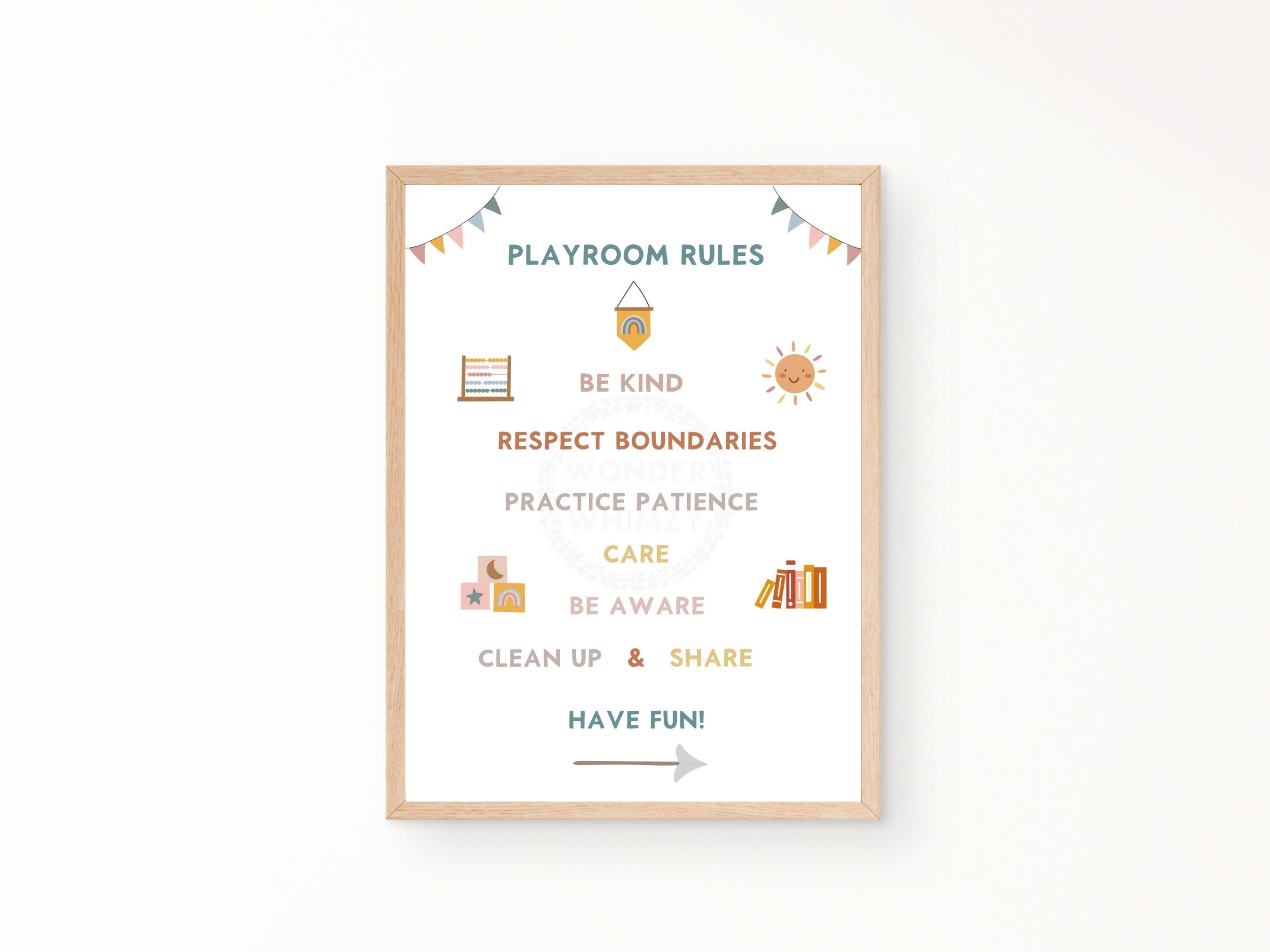 Playroom Rules Poster | Printable Poster Playroom Wall Art | Toddler ...