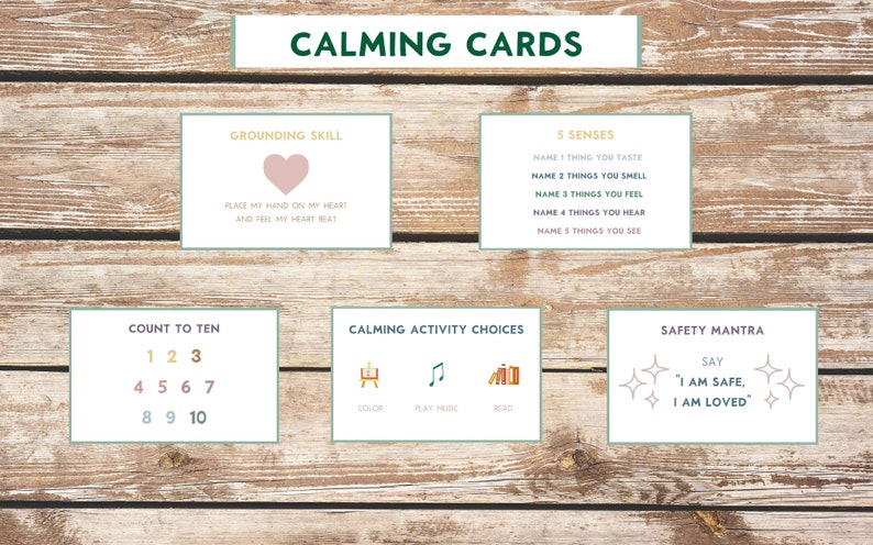 Calming Cards for Children Printable Toddler Cards | Etsy