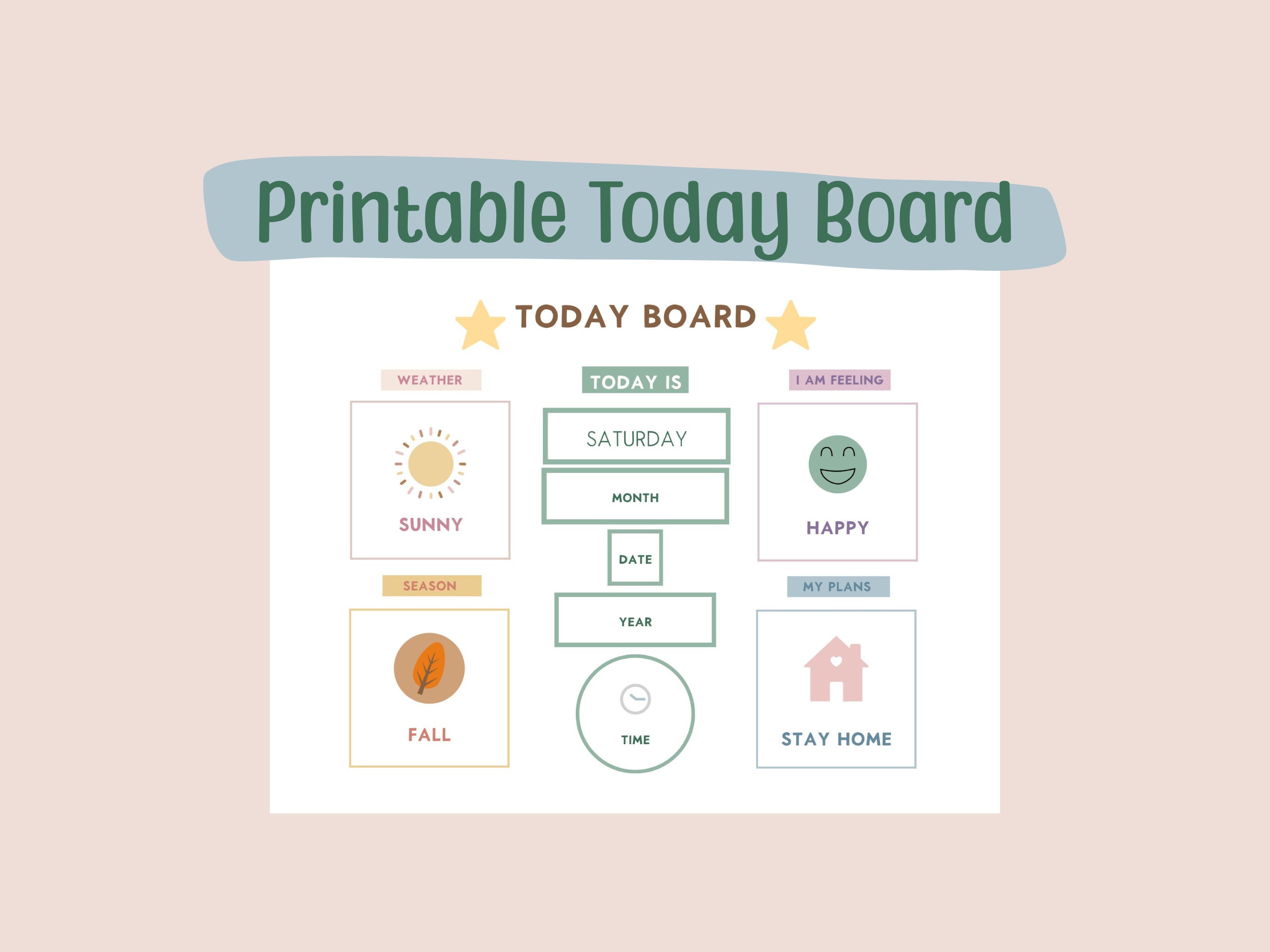 Printable Today Board | Montessori Daily Calendar (digital Download) - Etsy