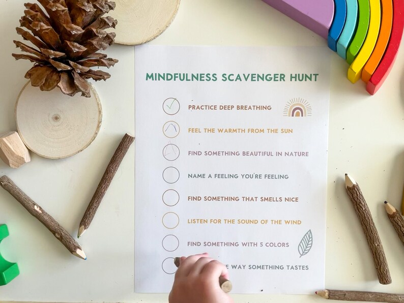 Mindfulness Scavenger Hunt | Instant Download Anxiety Relief Game ...