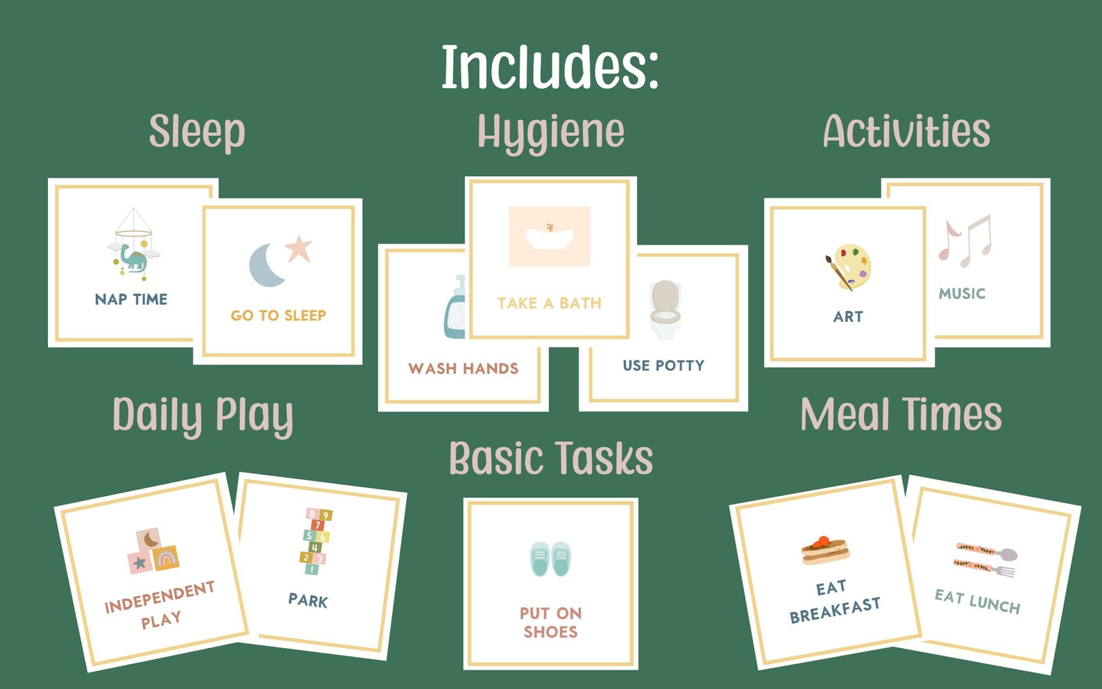 Toddler Routine Cards | Printable Visual Schedule Behavior Cards for ...