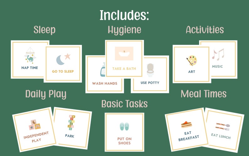 Toddler Routine Cards | Printable Visual Schedule Behavior Cards for ...