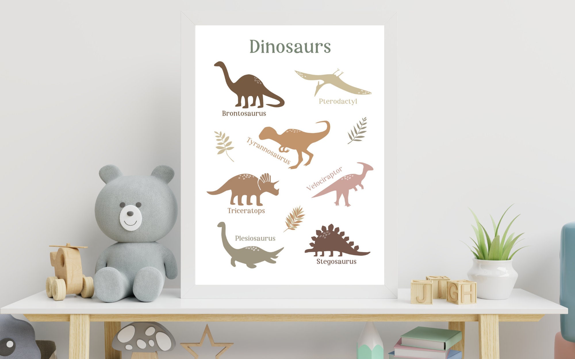 Dinosaur Poster Printable Educational Poster Dinosaur Boho Nursery - Etsy