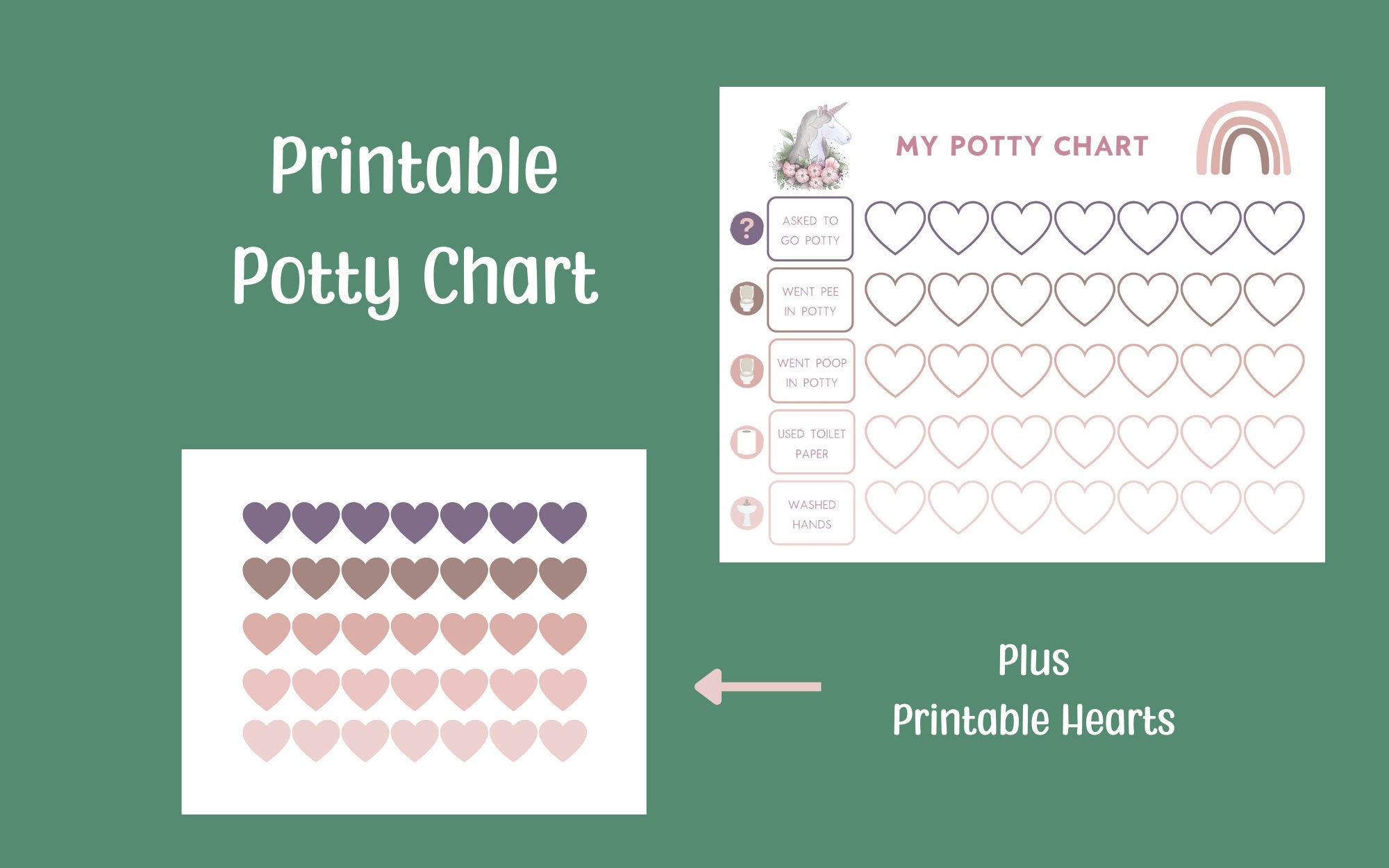 Potty Training Printable Bundle: Reward Chart, Potty Training Cards ...