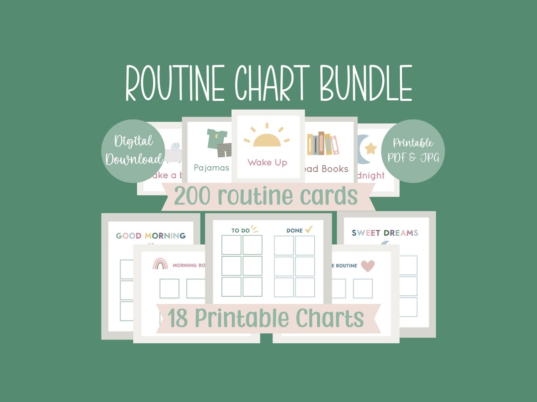 Kids Routine Charts and Visual Schedule Cards | Printable Checklist ...